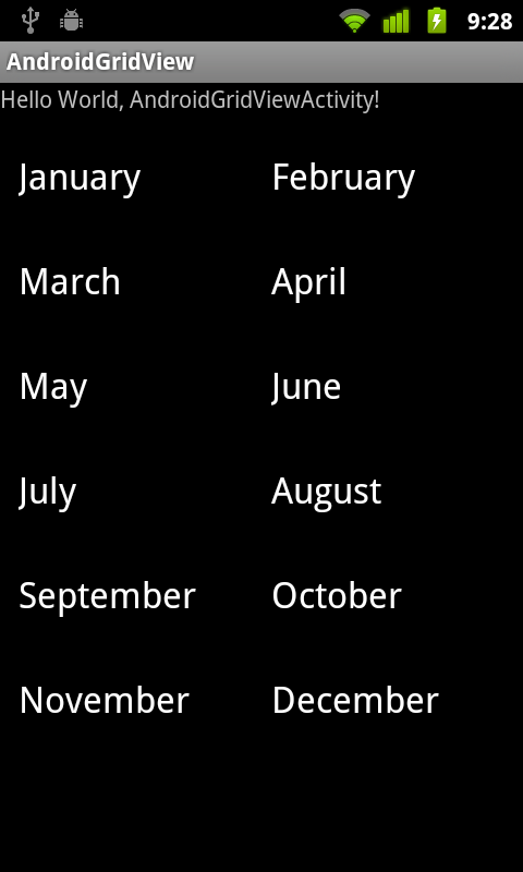 Android Coding: Simple GridView example