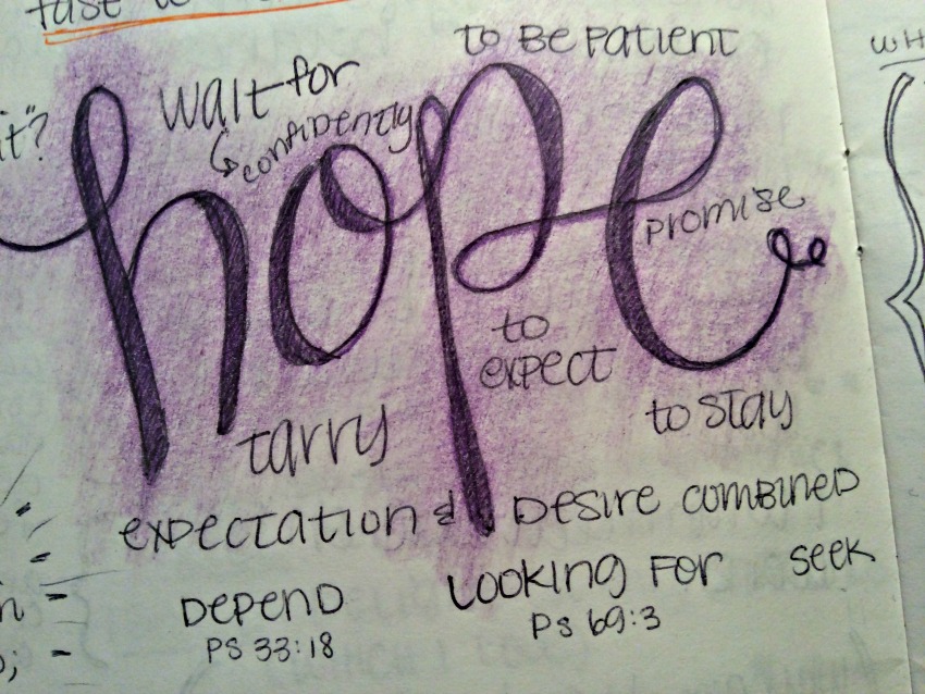 Stone Soup for Five: Bible Journal notes on HOPE