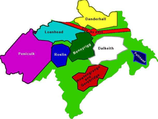 Map of Midlothian Province Area
