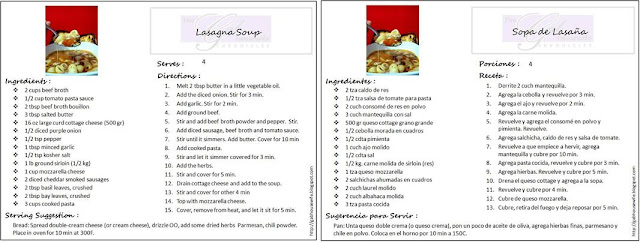 The Gab Housewife Chronicles: Bilingual Recipe Cards {English + Spanish ...