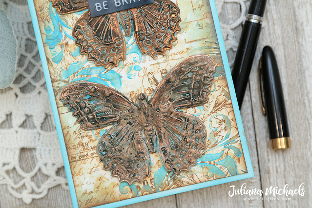 Tim Holtz 3D Impresslits Butterfly | Be Brave Slimline Card - 17turtles ...