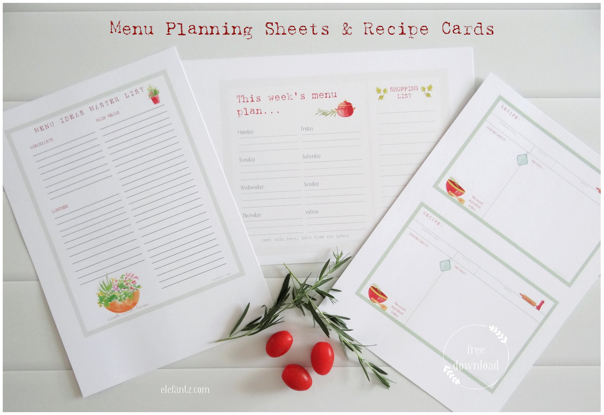 Jenny of ELEFANTZ: Free kitchen printables and life in the kitchen...