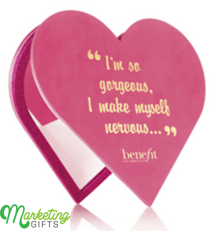 Marketing Gifts: Branded Heart-Shaped Mirror from Benefit Cosmetics