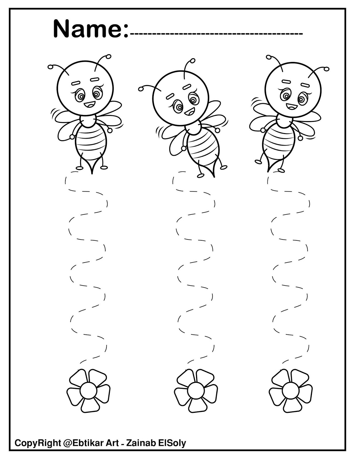 Set of Fine Motor Tracing Bee Activity