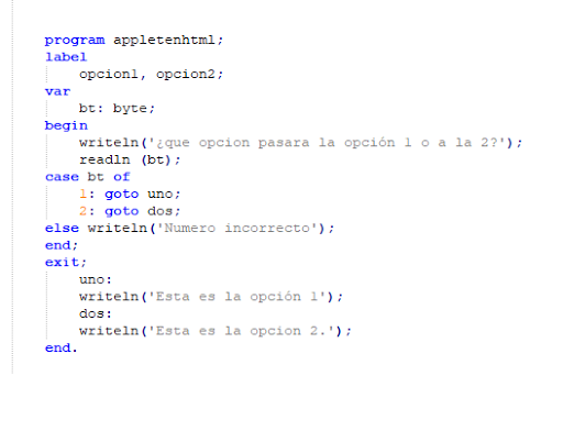 Secuencia goto pascal