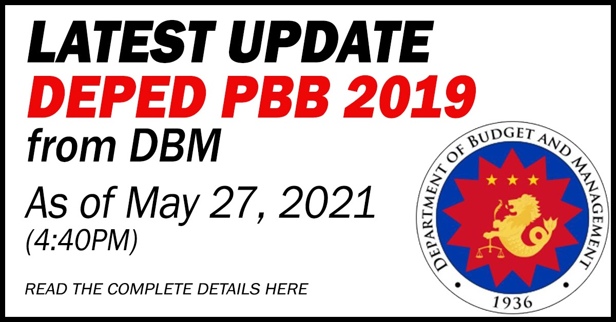 DBM gives the latest update on the DepEd PBB 2019 (May 27, 2021 ...