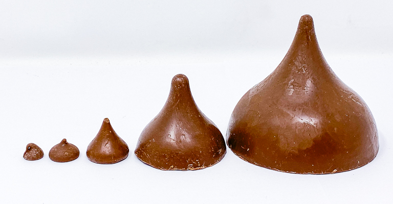 Tales of the Flowers: Hershey's Kiss Size Comparison - How much bigger ...