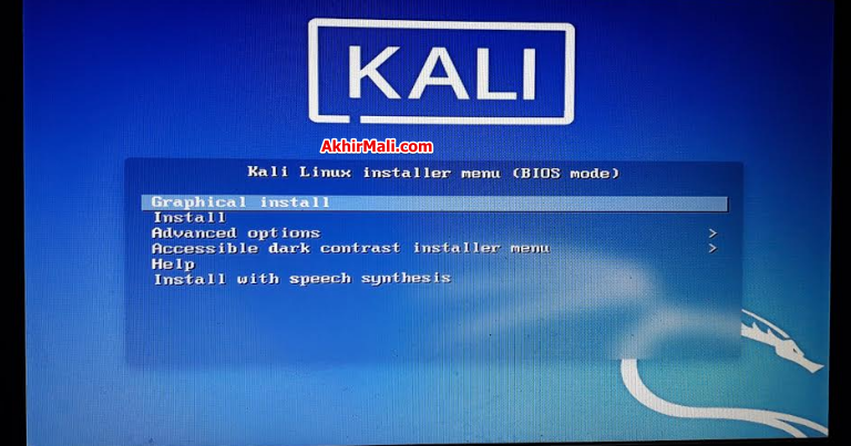 Kali Linux Installer Menu (BIOS Mode) | Salah Type Memilih Kali Linux ...