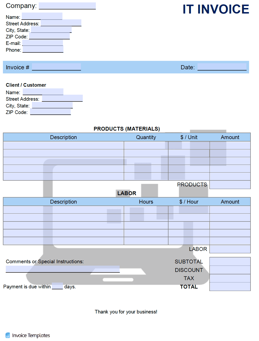 It Invoice - Invoice Template