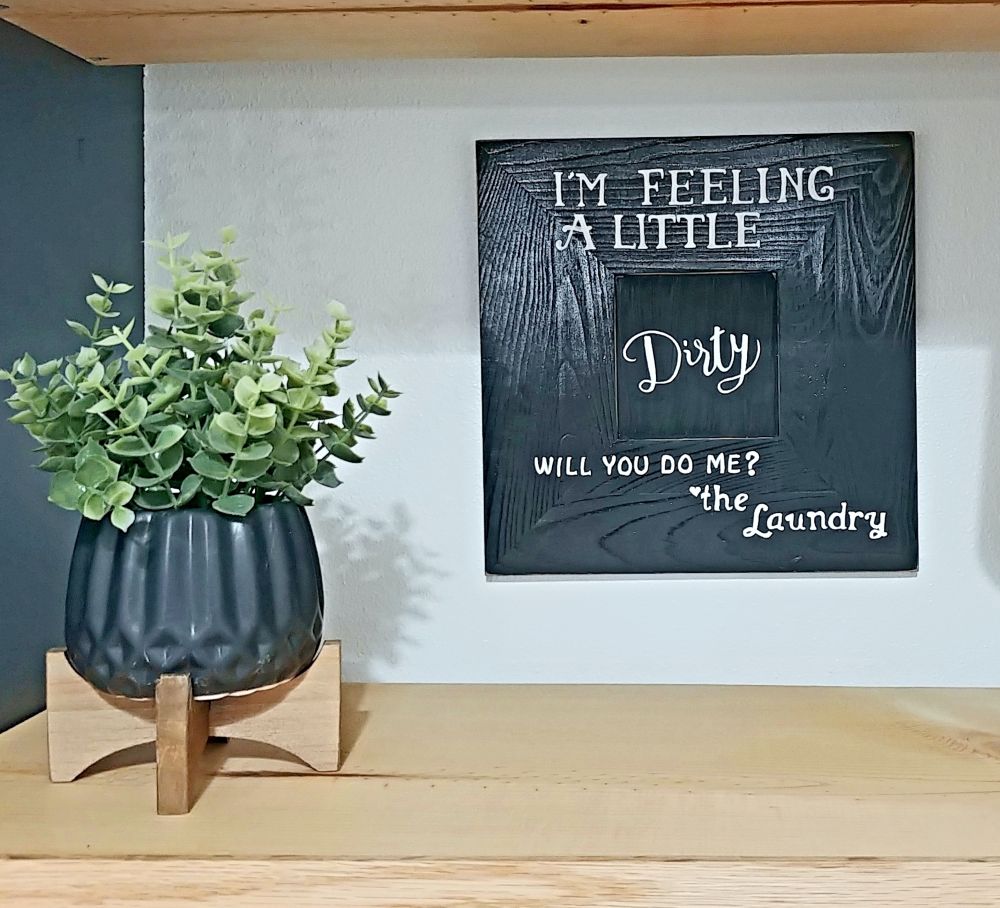 Laundry Room Art with Repurposed IKEA Mirrors - Little Vintage Cottage