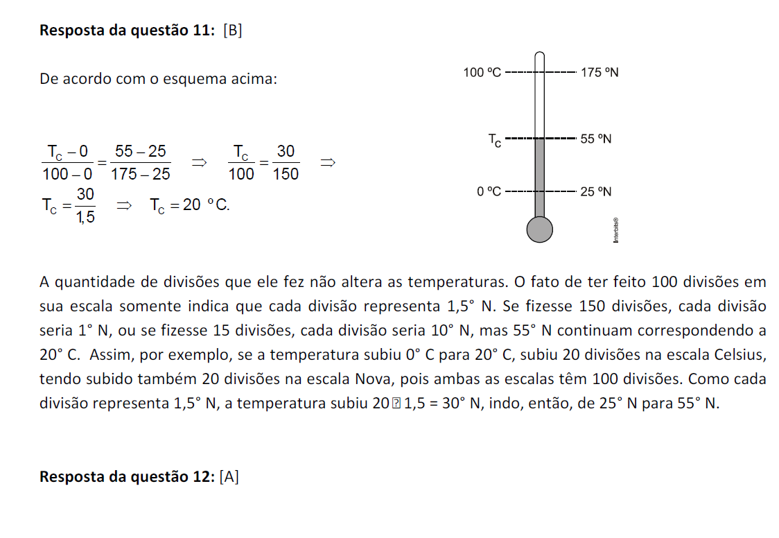 Escalas Termométricas Exercícios Resolvidos passo a passo