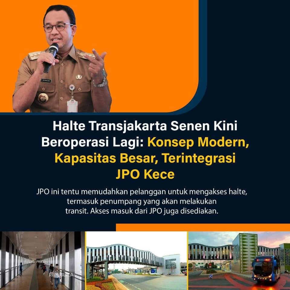 Halte Transjakarta Senen Kini Beroperasi Lagi: Konsep Modern, Kapasitas ...