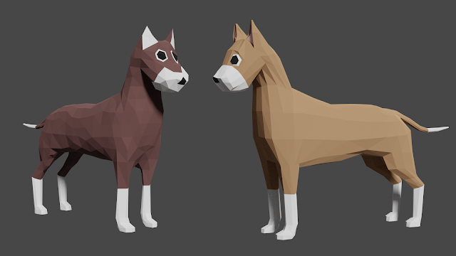 Desarrollando nuevas habilidades: Finished Low Poly Dogs