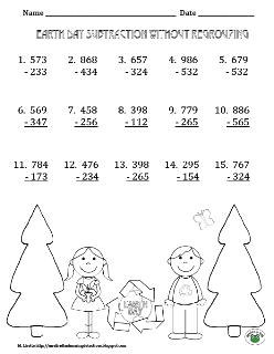 Classroom Freebies Too: 3 Digit Subtraction (Earth Day freebie)