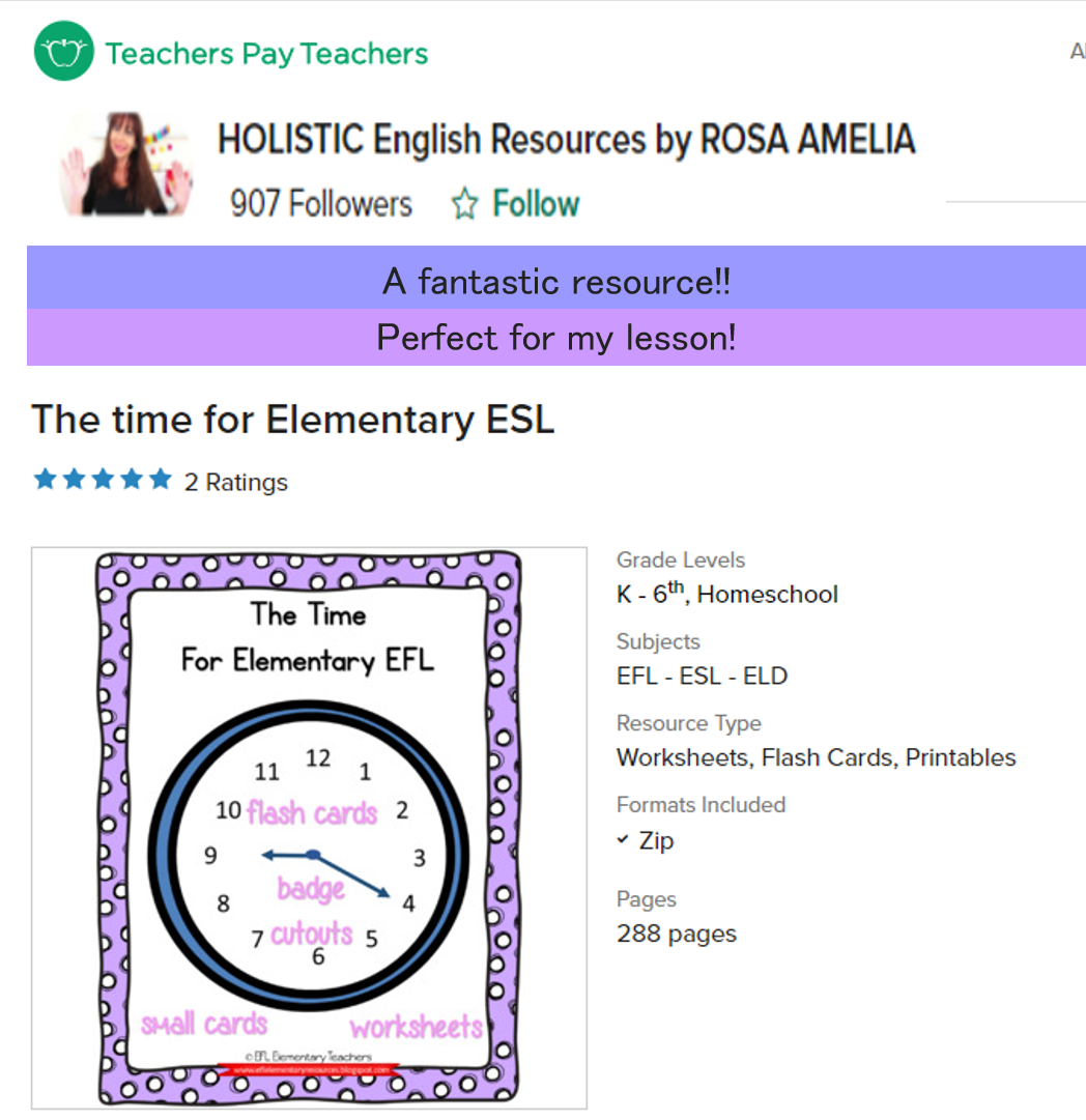 EFL Elementary Teachers: Telling the time for ESL Learners