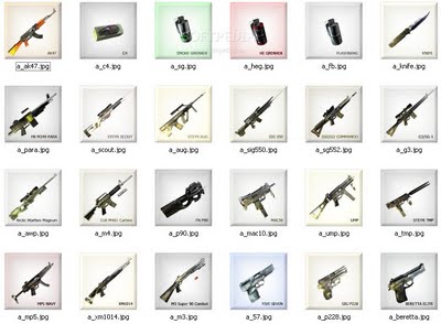 SpyzacGames: small list of some of the counter-strike source weapons