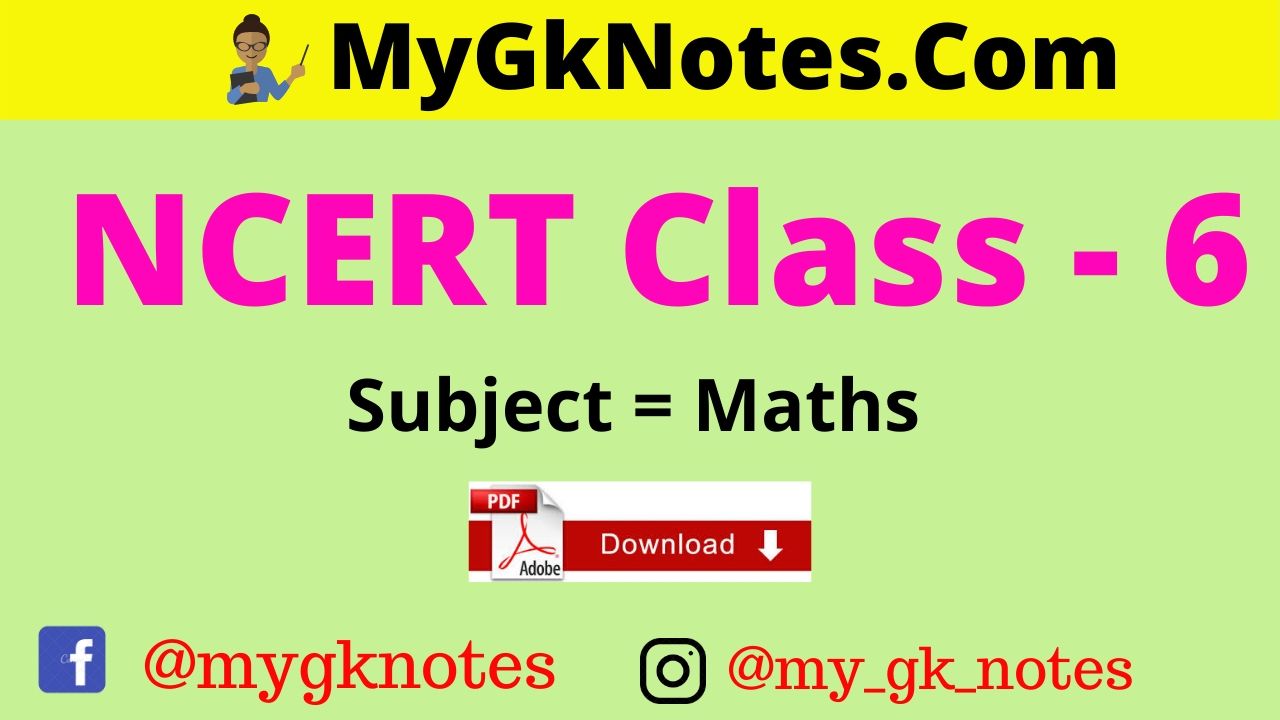 NCERT Class 6 Maths PDF NCERT Class 6 Maths PDF