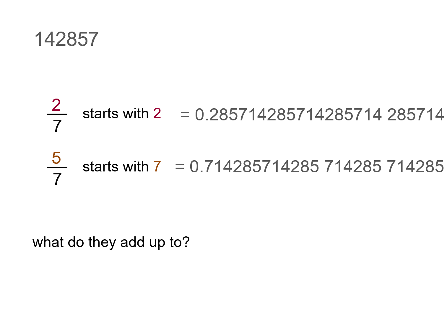 MEDIAN Don Steward mathematics teaching: sevenths as a decimal