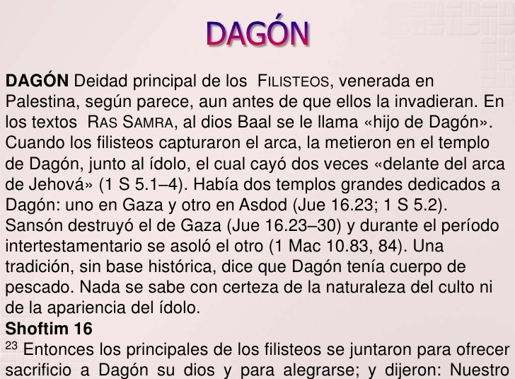 TEOLOGÍA DE MENOS A MAS: LA DERROTA DEL DIOS DAGON