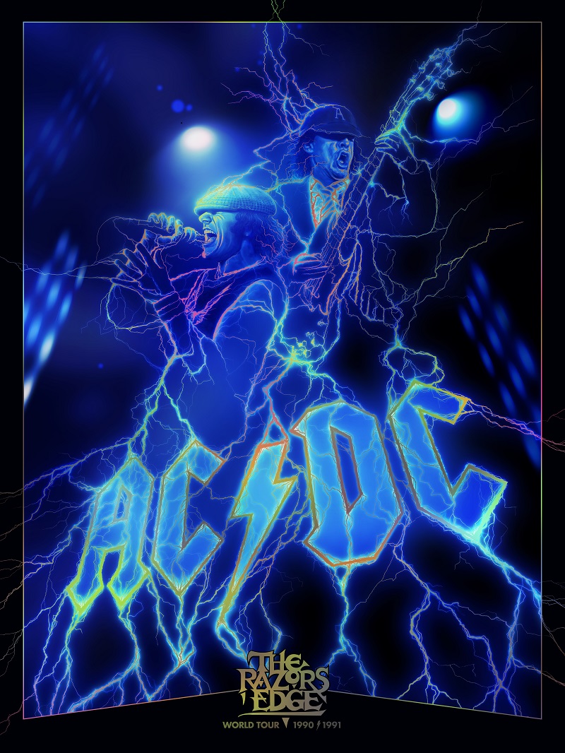 INSIDE THE ROCK POSTER FRAME BLOG: Adam Stothard AC/DC The Razors Edge ...