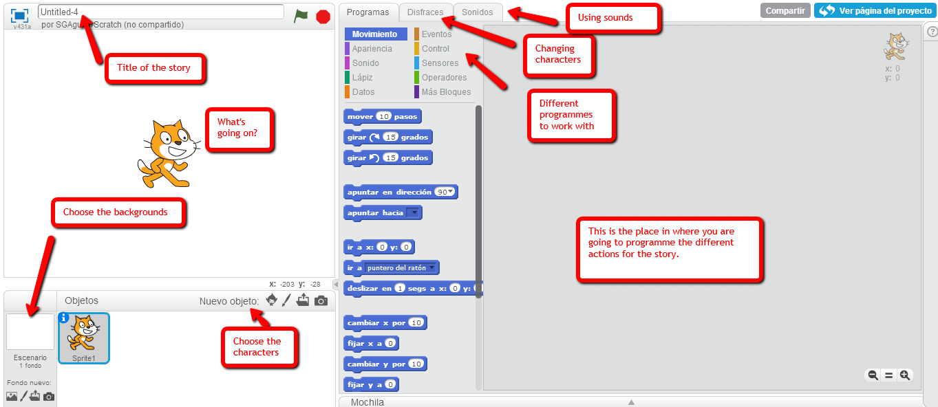 SGAguilar Javier Ramos: Let's start using Scratch!!