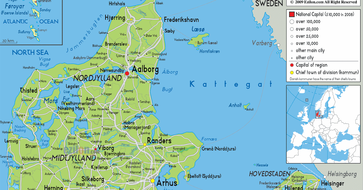 DENMARK - GEOGRAPHICAL MAPS OF DENMARK ~ Klima Naturali™