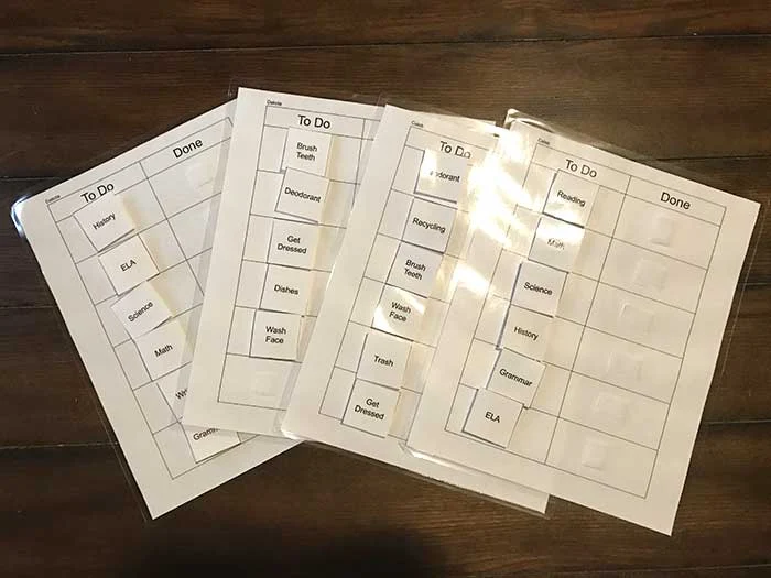 Autism or Homeschool Printable Chore Chart Customizable - Koti Beth