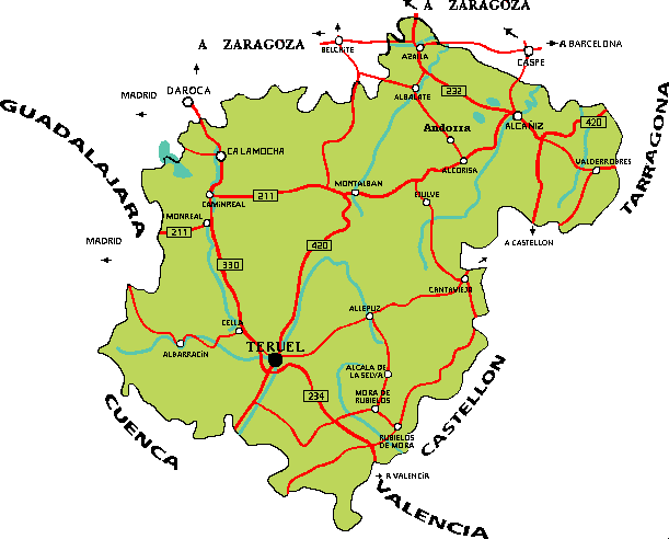 Teruel Mapa Ciudad de la Región | España mapa de la ciudad
