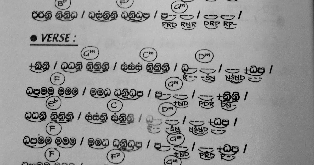 Sinhala Notation , Sinhala Piano Notes , Sinhala Keyboard Notations