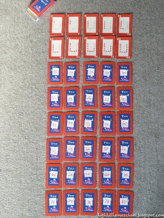 Highhill Homeschool: Speed! - Patterns in the Cards - Columns