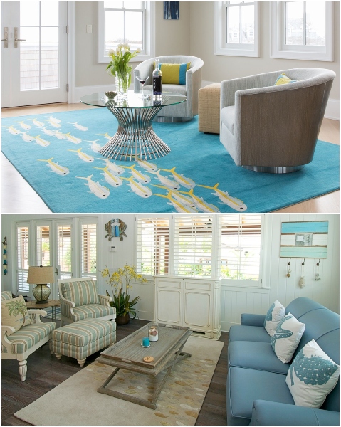 Coastal Nautical Beach Rug Ideas | Shop the Look
