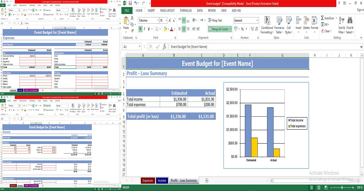 Event Budget Template Excel