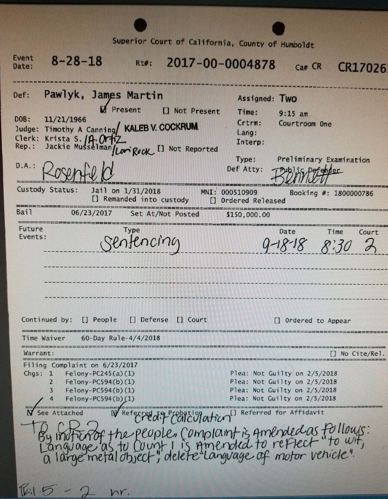 John Chiv: Finally, the James Pawlyk case resolves with a plea