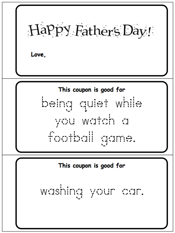 Classroom Freebies Too: Father's Day Coupons - Free Sample Pack