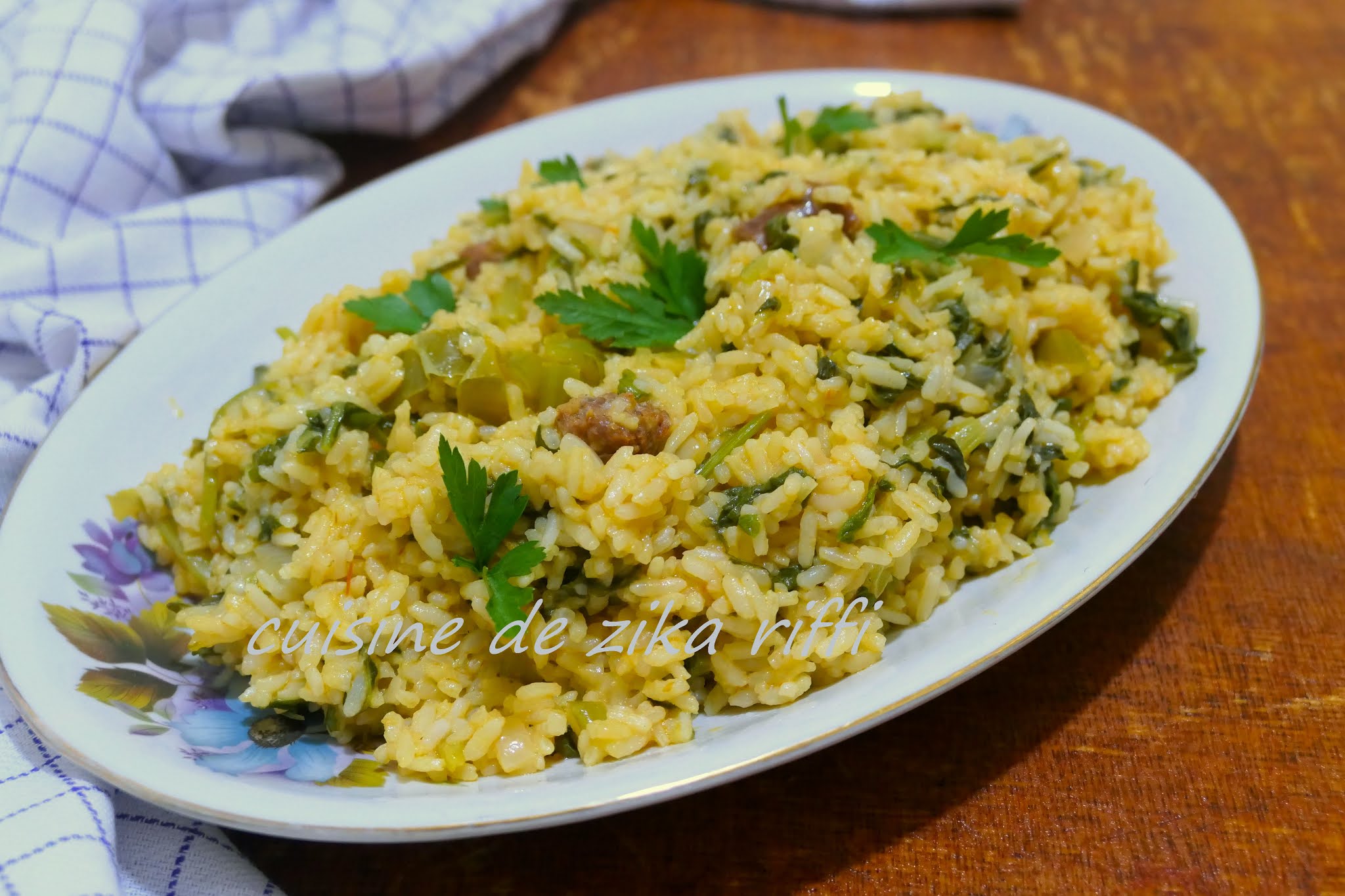 RIZ PILAF AUX MERGUEZ ET AUX ÉPINARDS