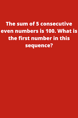 The sum of 5 consecutive even numbers is 100. What is the first number ...