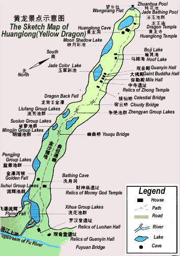 HUANGLONG SCENIC VALLEY, China: MAP & LOCATION