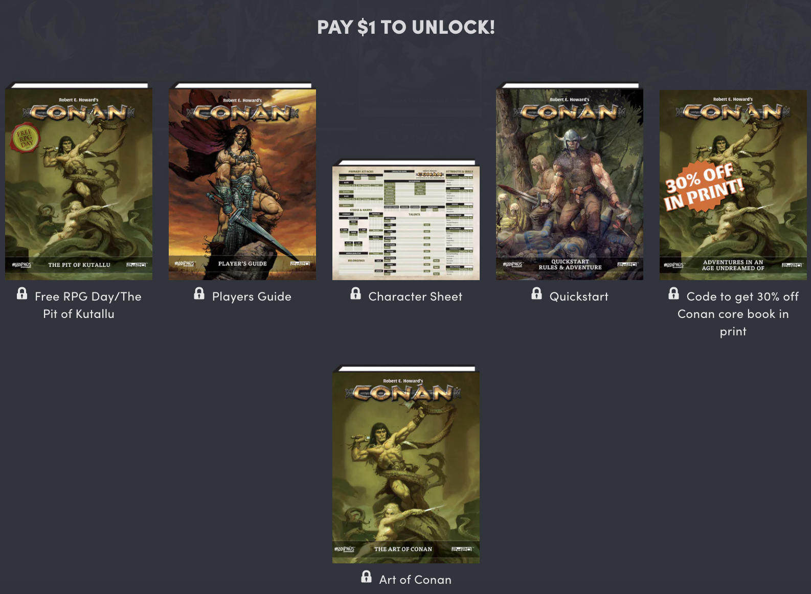 Tenkar's Tavern: Humble Bundle - RPG Book Bundle - Conan by Modiphius