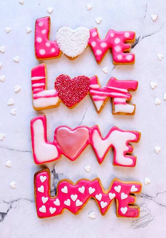 Biscuits décorés LOVE - Recette Saint Valentin : Il était une fois la ...