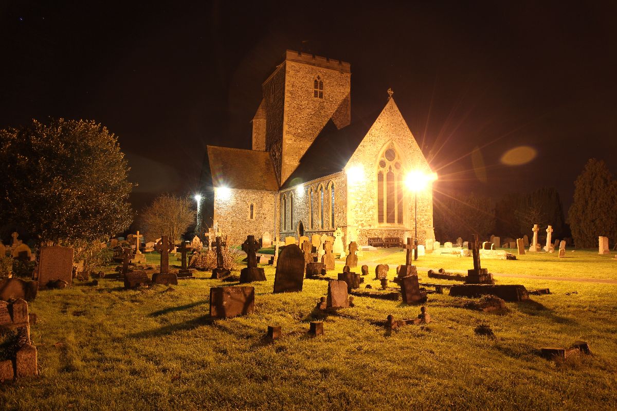 The Church Explorer: A Churchyard at Night