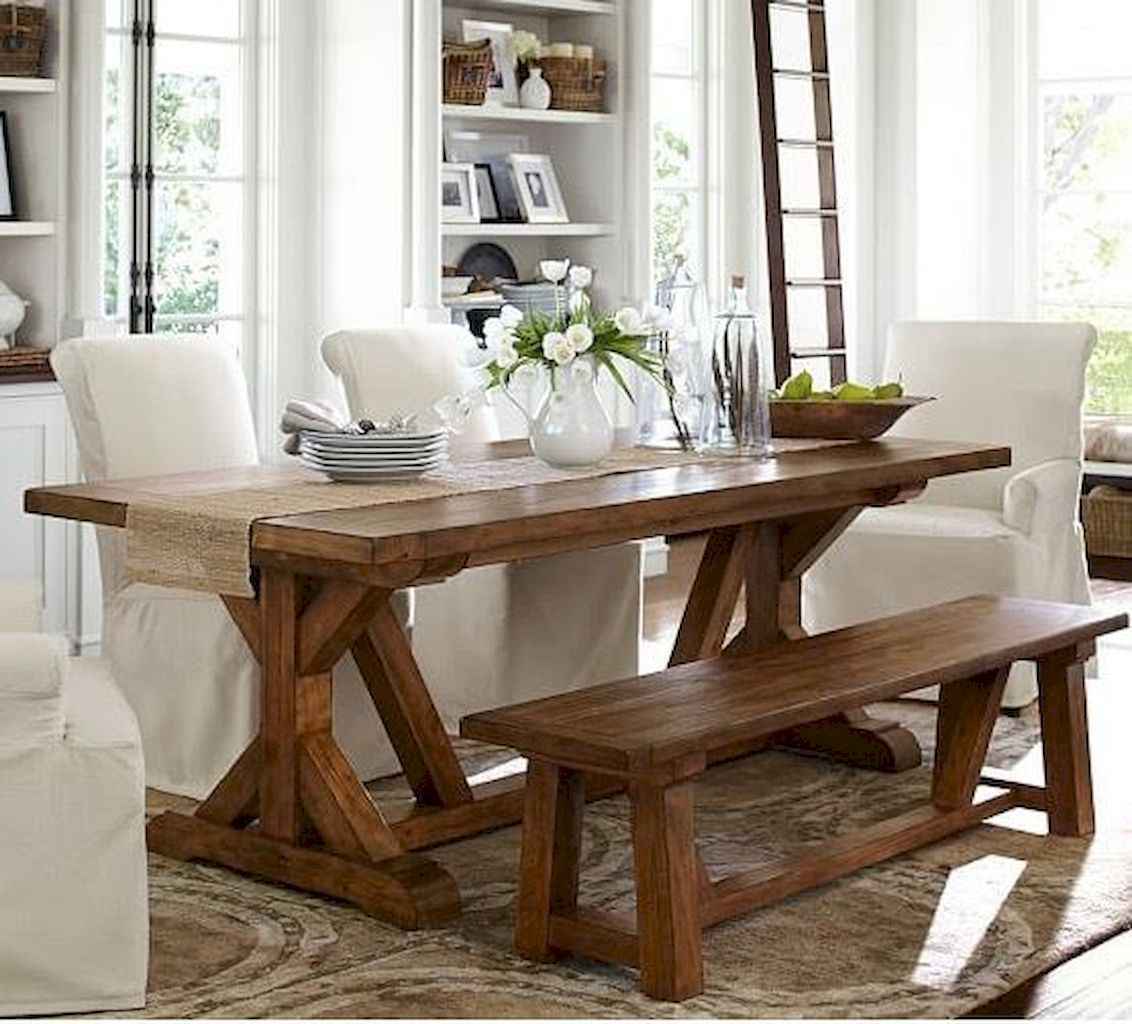 45+ Brilliant Farmhouse Kitchen Table Design Ideas And Makeover ...