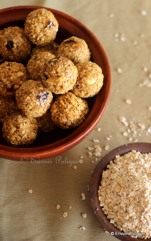 Erivum Puliyum: Oats Unda (Balls) ~ Step by Step Pics