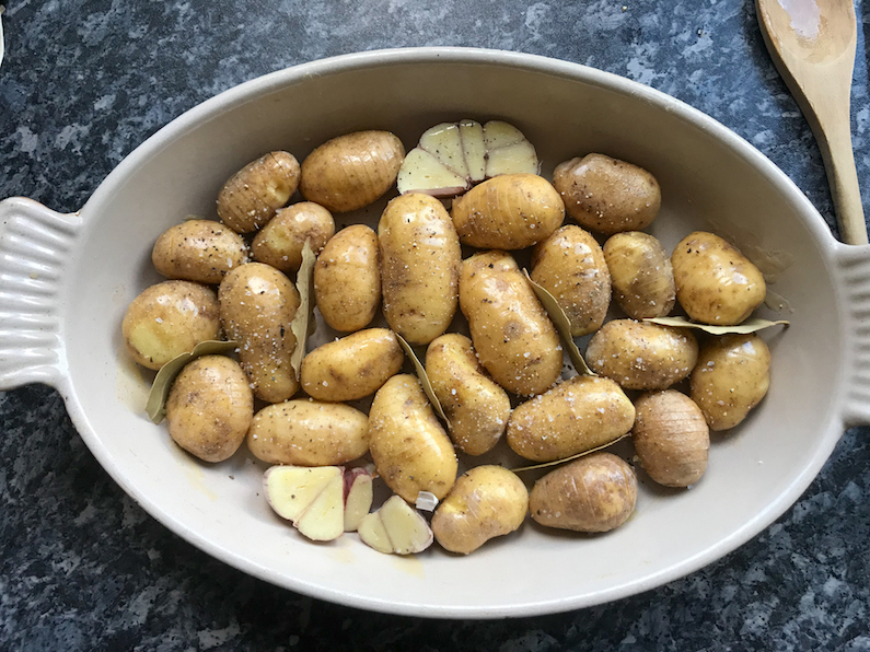 Food Lust People Love: Hasselback Fondue Potato Bake #BakingBloggers