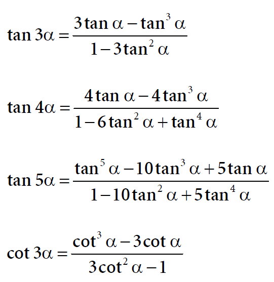 Trigonometric Angle Formulas