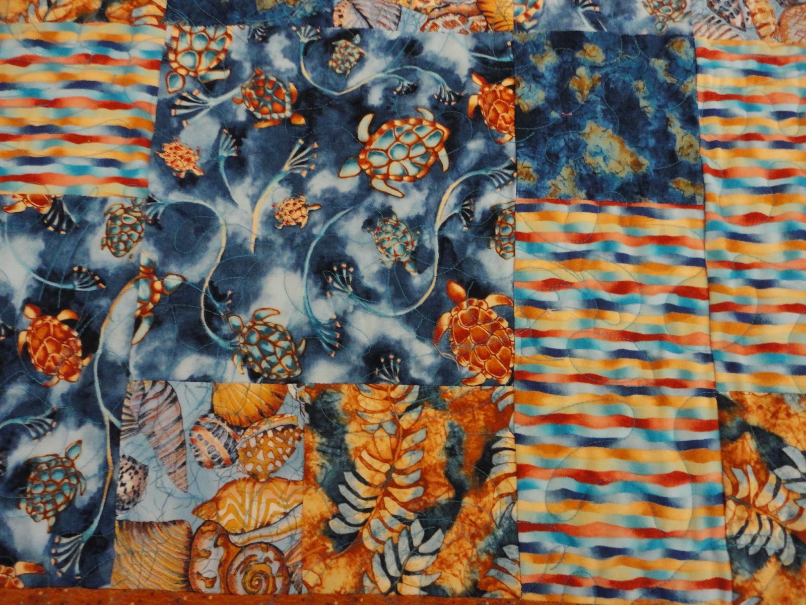 Quilt Bindings: Turtles and Seashells Quilt