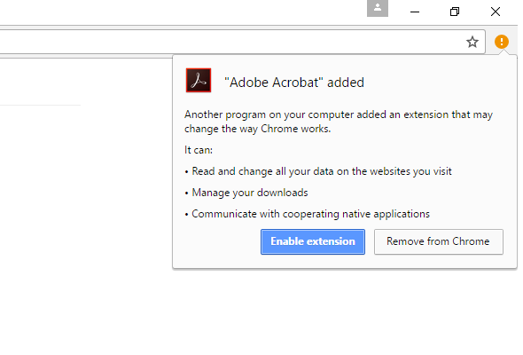 Actualização do Acrobat Reader instala extensão para Chrome sem ...