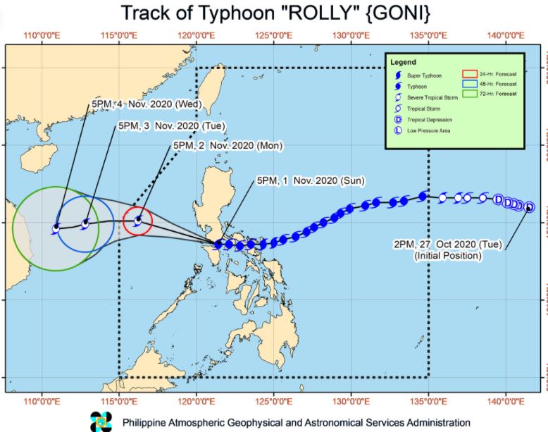 Typhoon 'Rolly' makes landfall in Lobo, Batangas; Signal No. 3 up in 2 ...