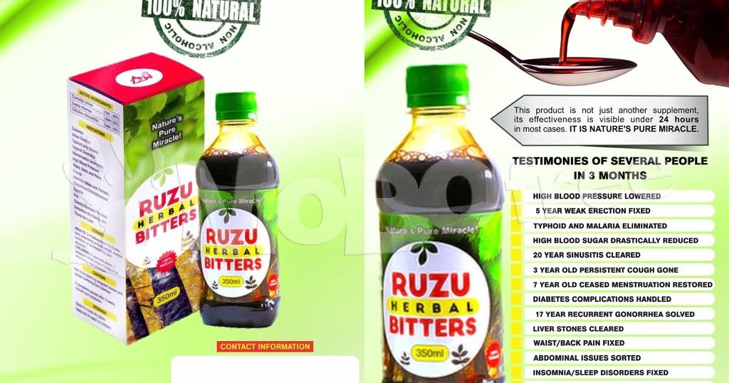 INFORMATION NIGERIA: RUZU BITTERS: THE SECRET OF LIVING LONG AND LIVING ...