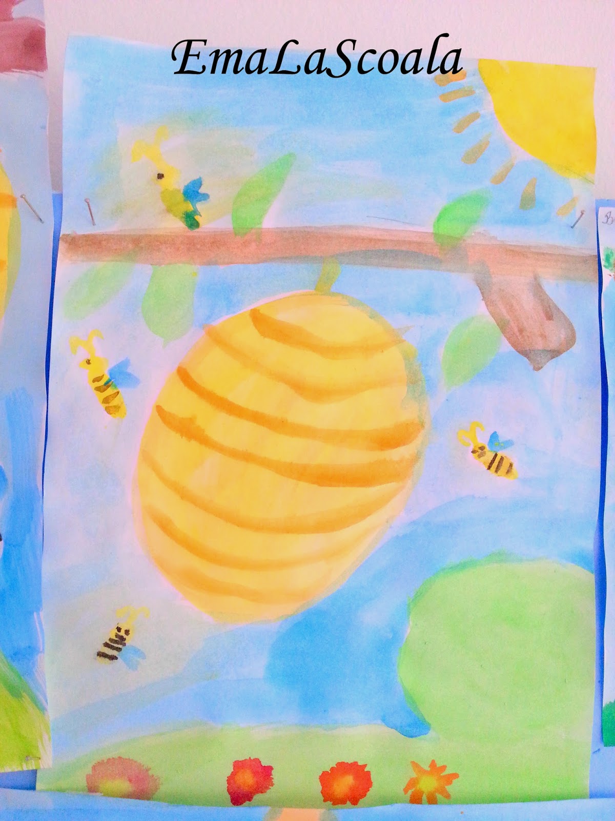 De-a albinele - pictura fara contur