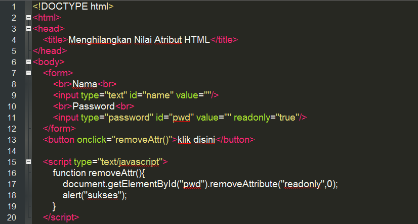 Cara Manipulasi Nilai Atribut Html Menggunakan Javascript